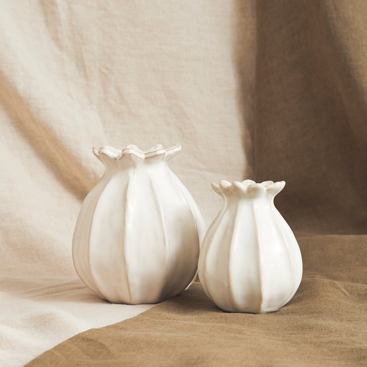 Lilian Vase (large) - white – Caboose Homeware